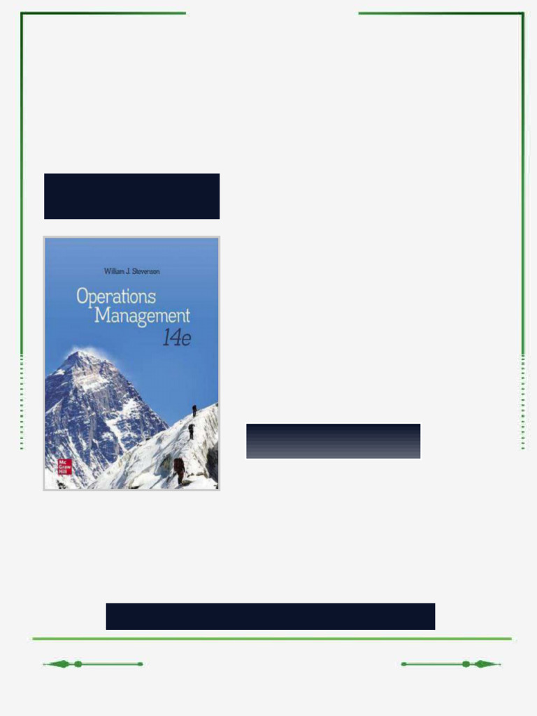 Operations management 14th Edition by William Stevenson ISBN 1260575713 9781260575712 eBook ...