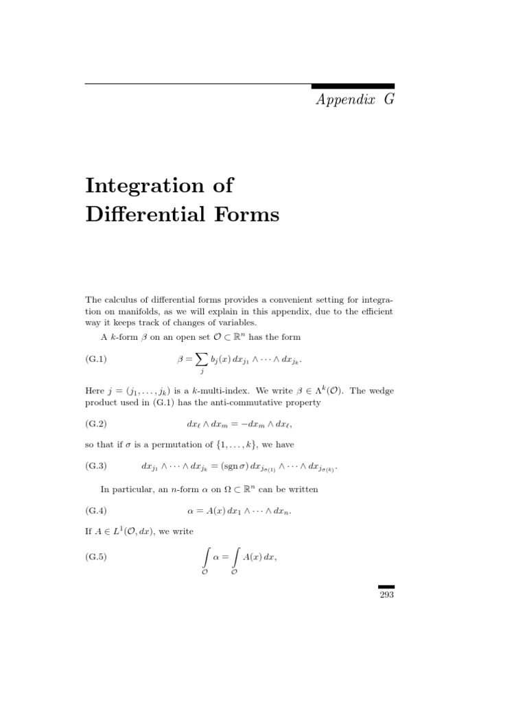 Integration of Differential Forms | PDF | Analysis | Calculus
