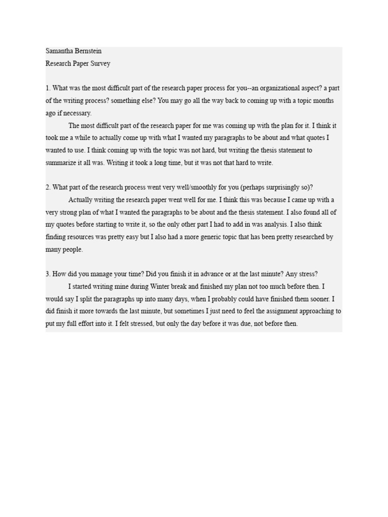 Research Paper Survey | PDF