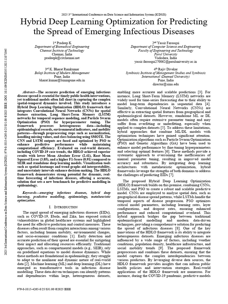 Hybrid Deep Learning Optimization For Predicting The Spread of Emerging ...