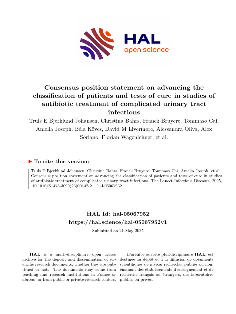 cUTI Antibiotic Treatment Consensus Statement | PDF | Urinary Tract ...