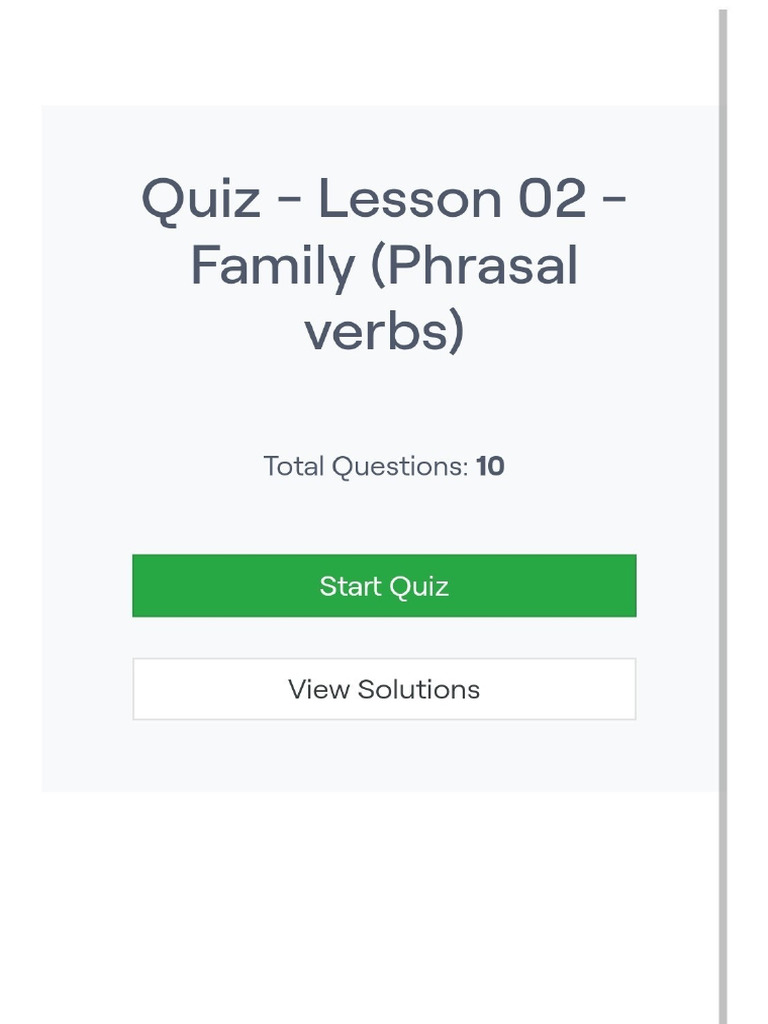 02) ? Quiz - Lesson 02 - Family | PDF