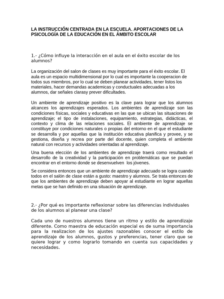 La Instrucción Centrada en La Escuela | PDF
