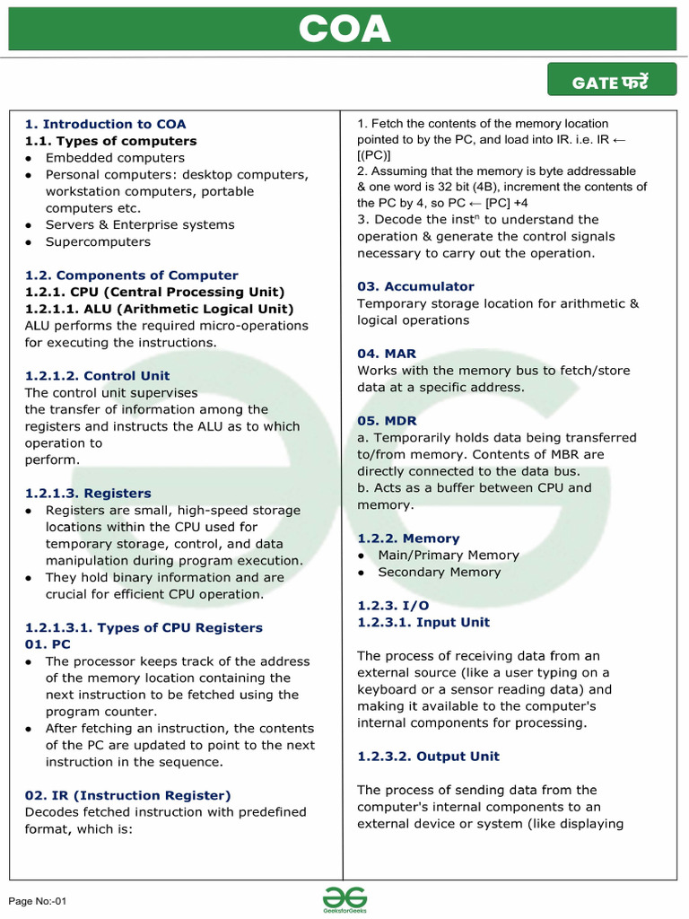 Coa Short Notes | PDF