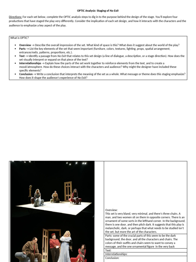 OPTIC Analysis of No Exit Set Designs | PDF