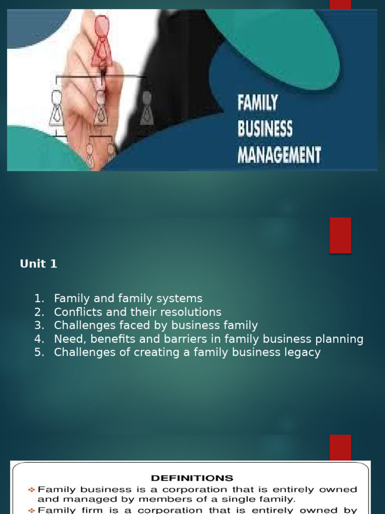 UNIT 1 Introduction To Family Business Management | PDF | Psychological ...