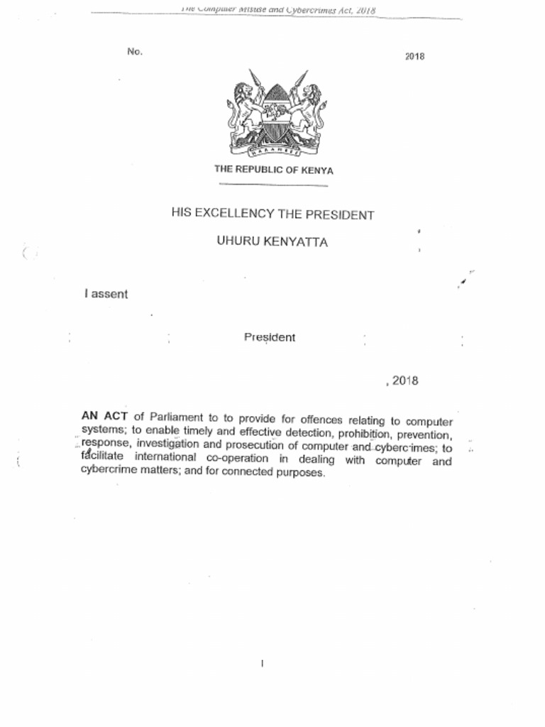 The Computer Misuse and Cybercrimes Act 2018 | PDF | Cybercrime | Security