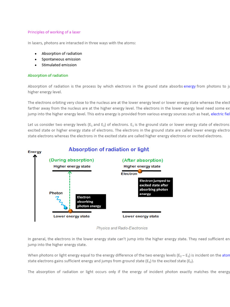 Understanding Laser Principles: Emission Types | PDF | Energy Level ...
