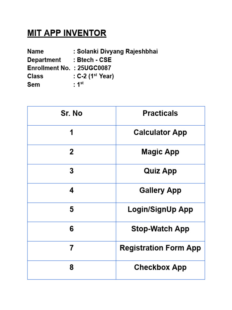 MIT App Inventor Practical Projects | PDF
