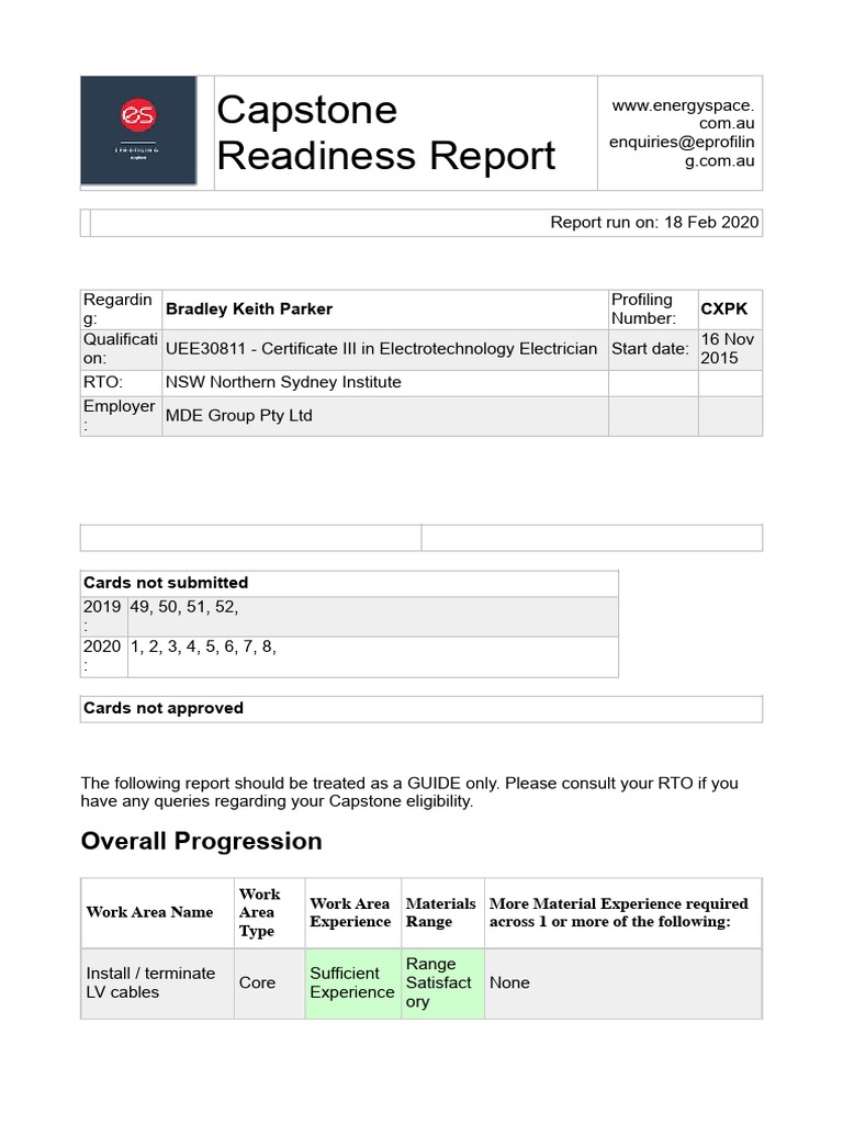 Capstone Readiness Report | PDF | Electrical Engineering | Electricity