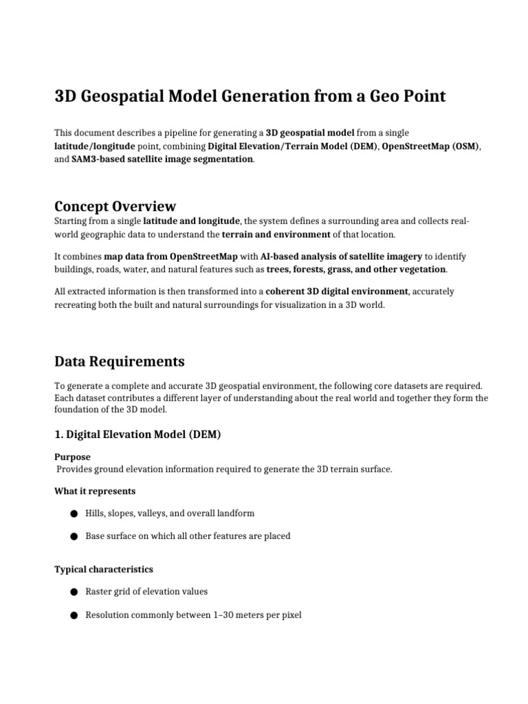 3D Geospatial Model from Geo Point | PDF | 3 D Computer Graphics