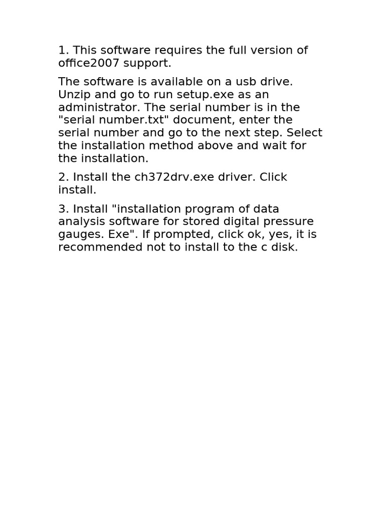 Digital Pressure Gauge Software Setup | PDF