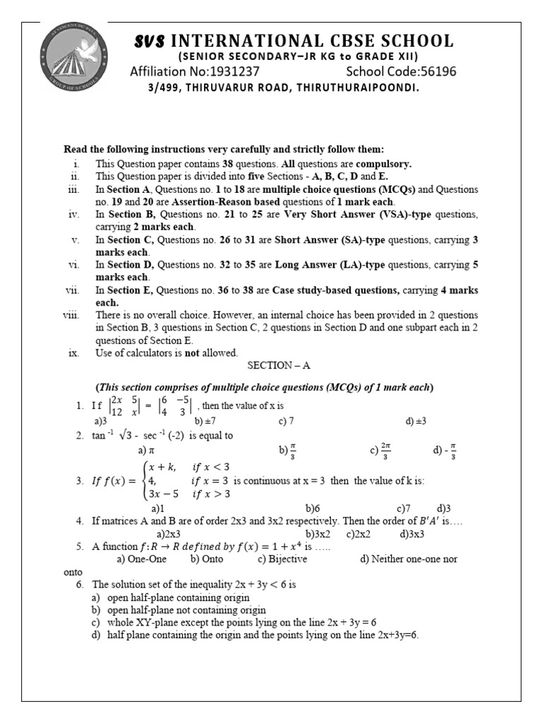 g12 maths pq | PDF | Algebra | Mathematical Concepts