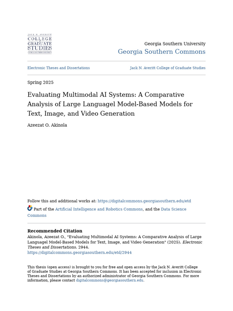 Comparative Analysis of Multimodal AI | PDF | Effect Size | Cognitive ...