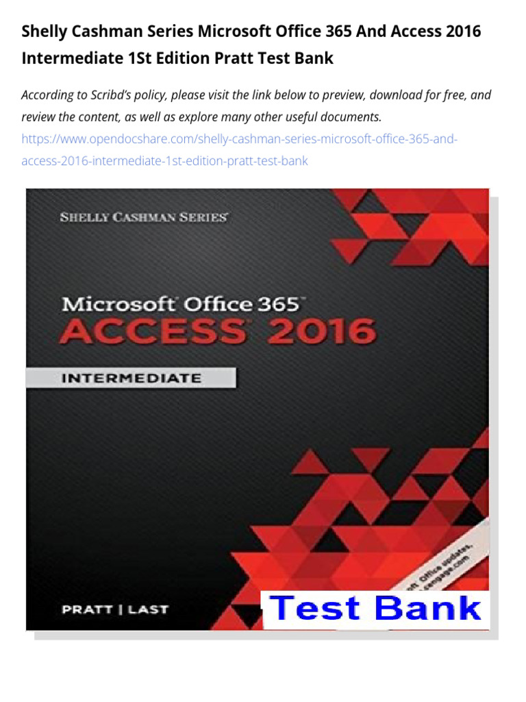 Shelly Cashman Series Microsoft Office 365 and Access 2016 Intermediate ...