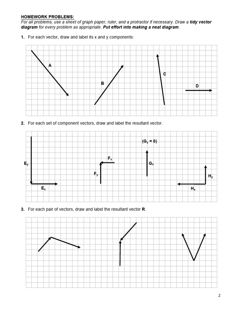 Vectors and Scalars Class and Homework Sheet | PDF | Euclidean Vector ...