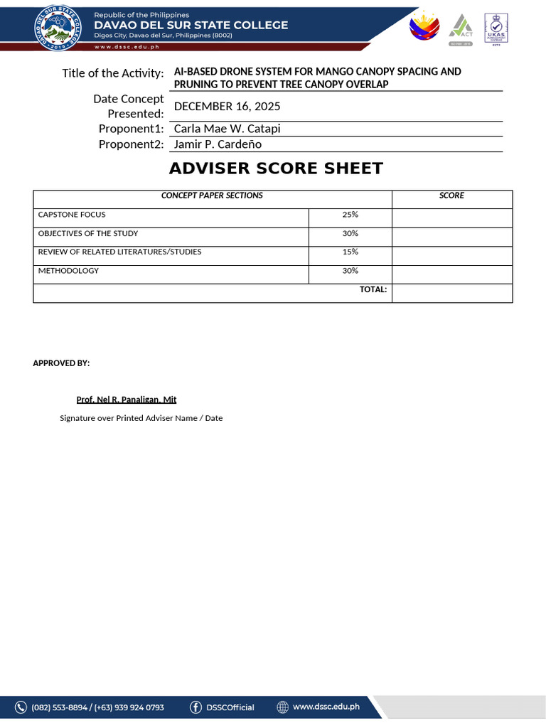 Adviser Score Form Nila MAE | PDF