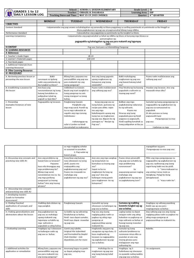 DLL_ESP 3_Q4_W3 | PDF