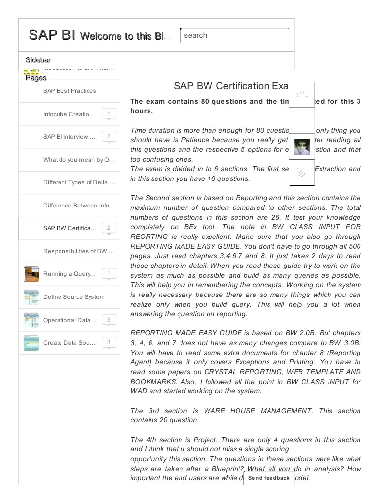 SAP BW Certification Exam | PDF | Information Retrieval | Test (Assessment)