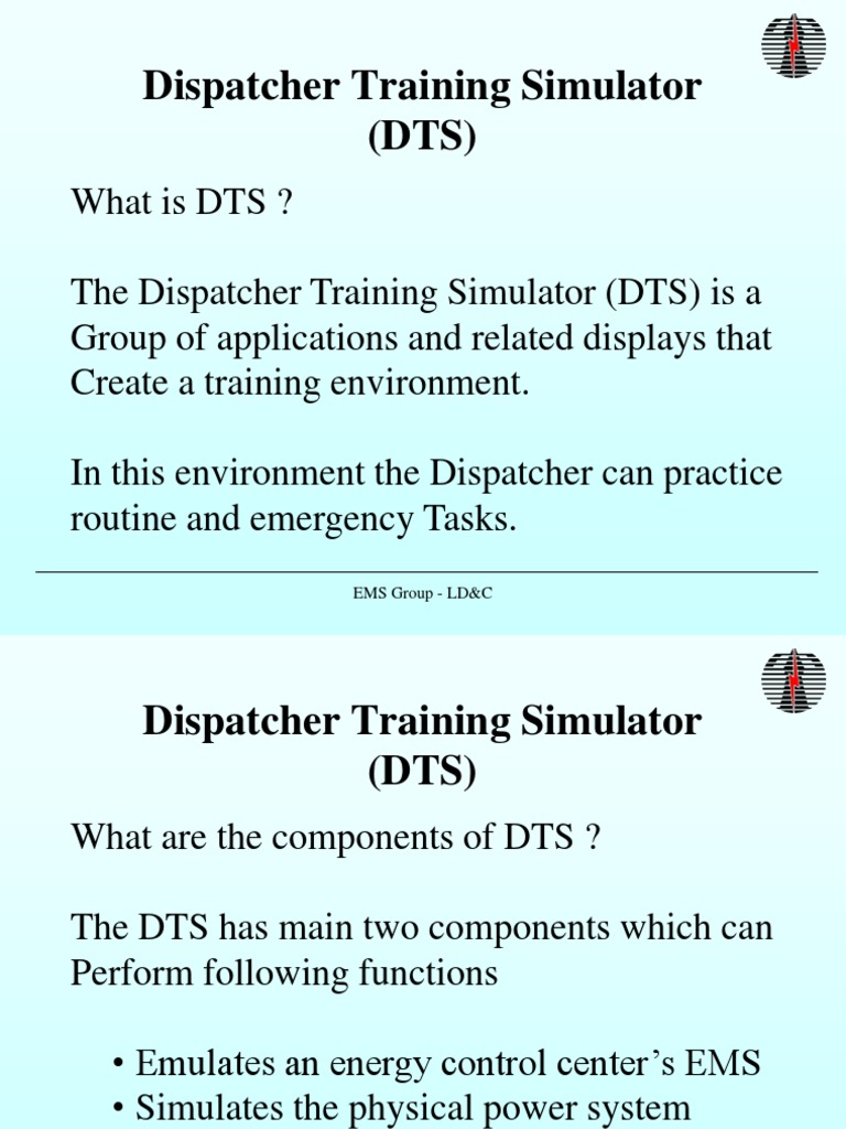 Dispatcher Training Simulator (DTS) : EMS Group - LD&C | PDF | Scada ...