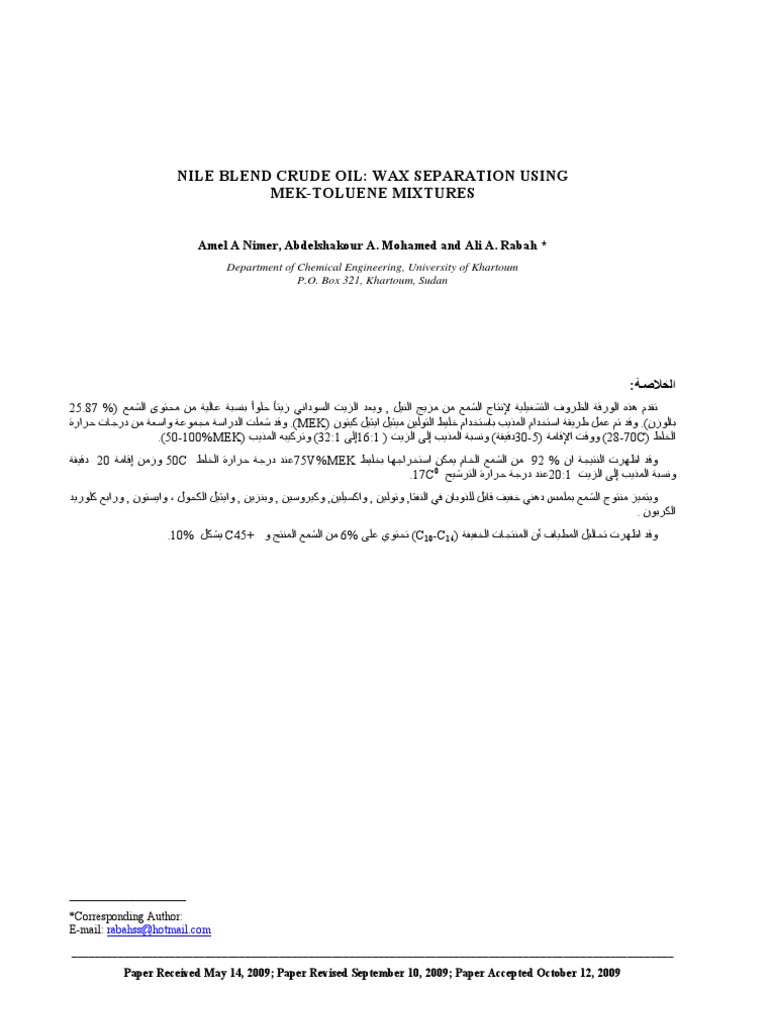 Extraction of Xylene and Naphthalene From Crude Oil | PDF | Solvent ...