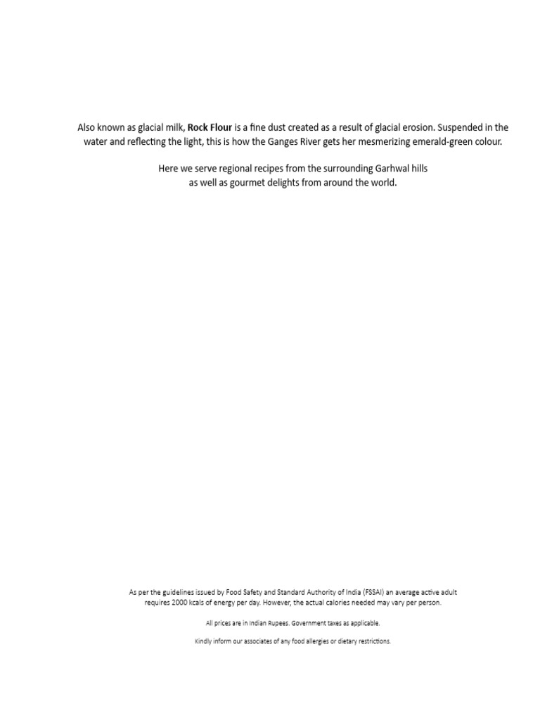 Rock Flour Menu Insert | PDF | Curry | Sushi