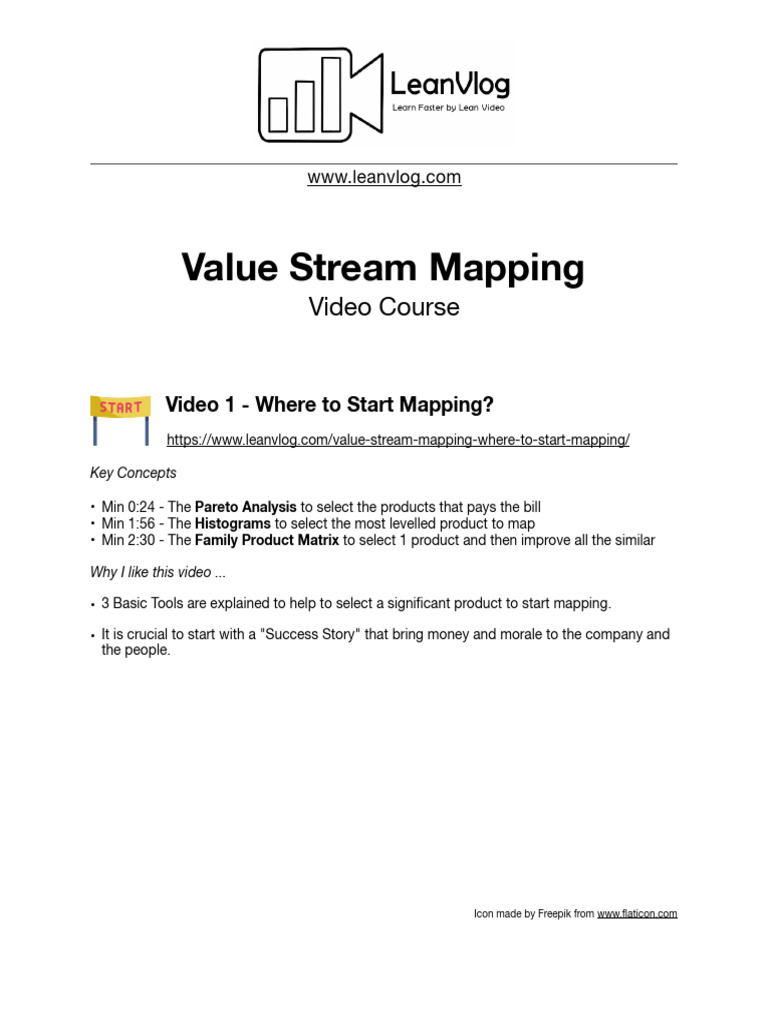 Value Stream Mapping: Start Mapping Guide | PDF