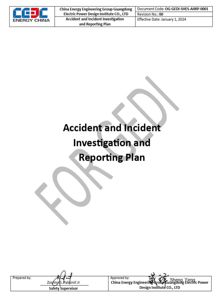 Accident Investigation Plan for GEDI | PDF | Emergency | Emergency ...