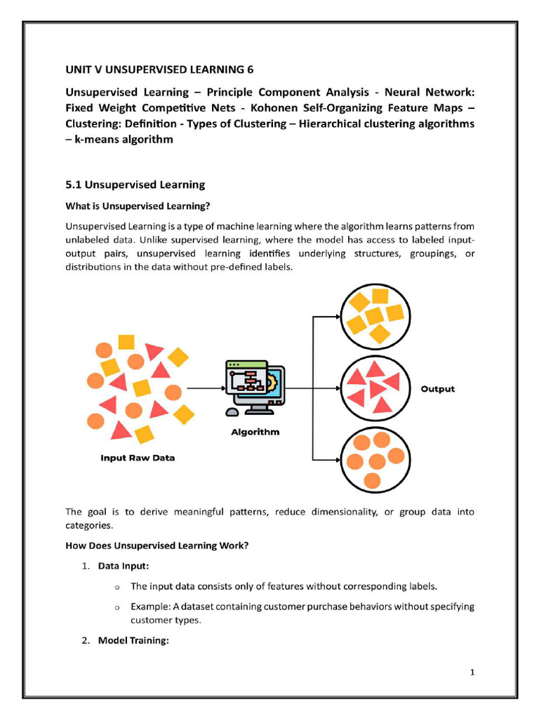 Unit V Unsupervised Learning | PDF