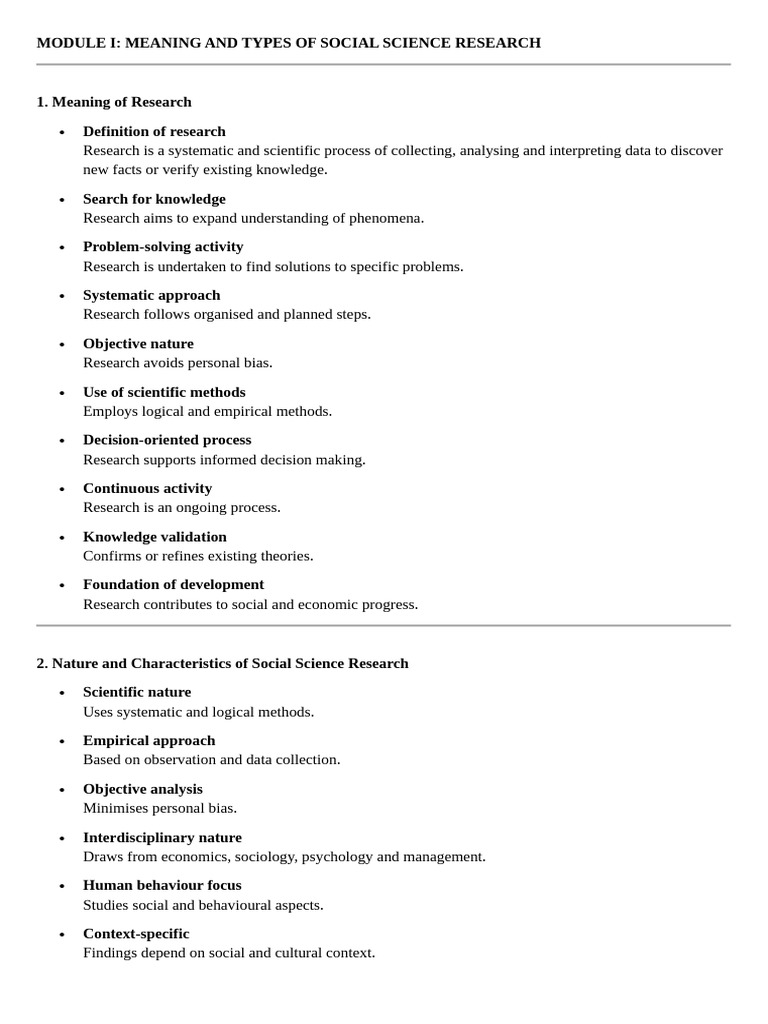 Types and Process of Social Science Research | PDF | Sampling ...