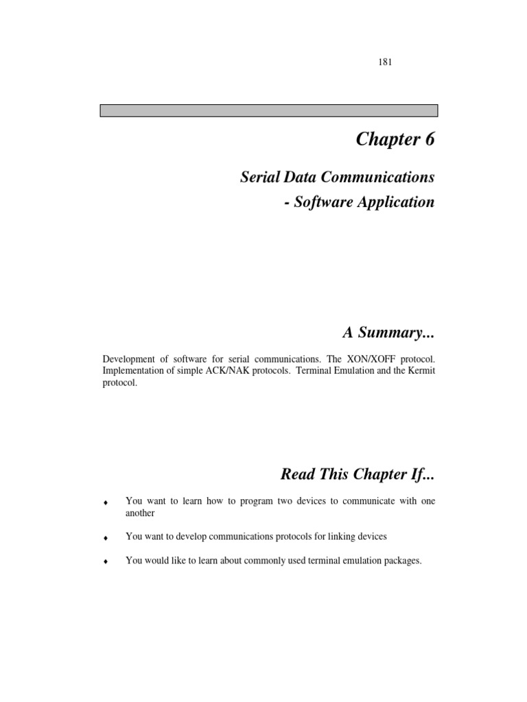 Serial Data Communications - Software Application | PDF | Digital ...