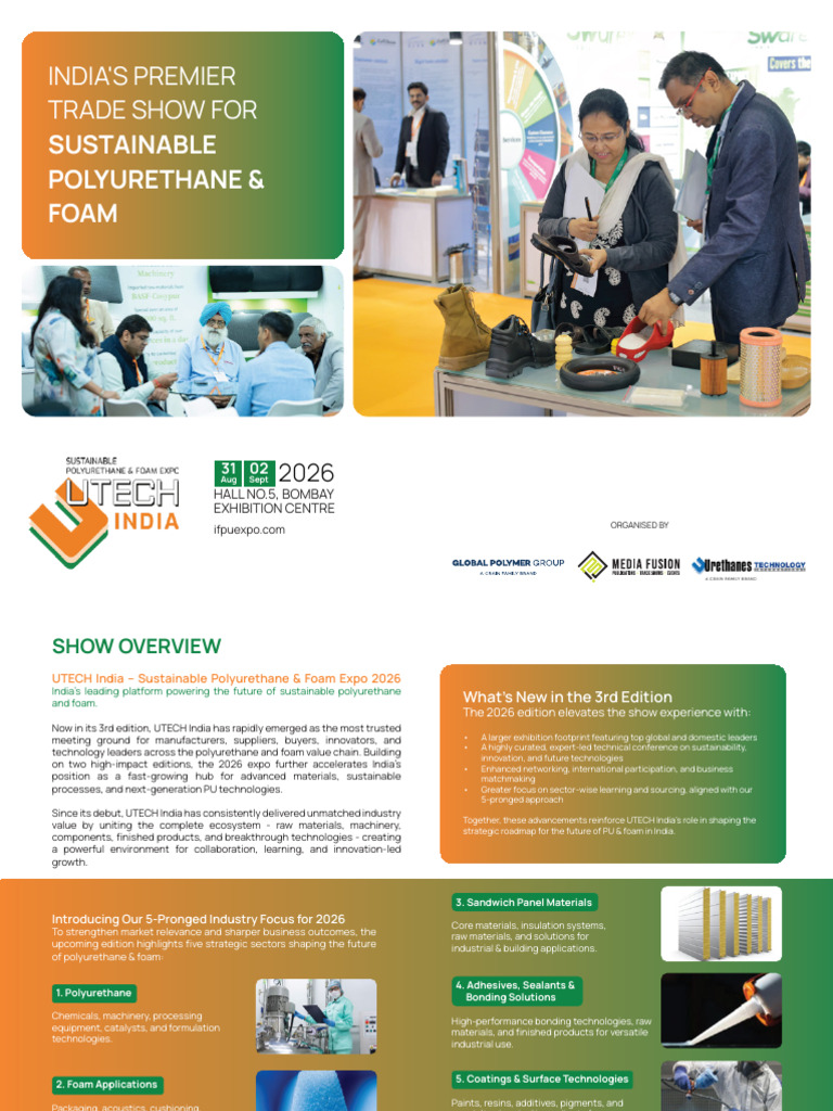 UTECH India 2026: Sustainable Foam Expo | PDF | Polyurethane | Building ...