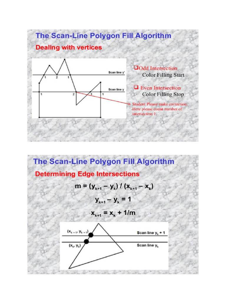 Scan Line Triangle Corrected | PDF | Computer Graphics | Graphics