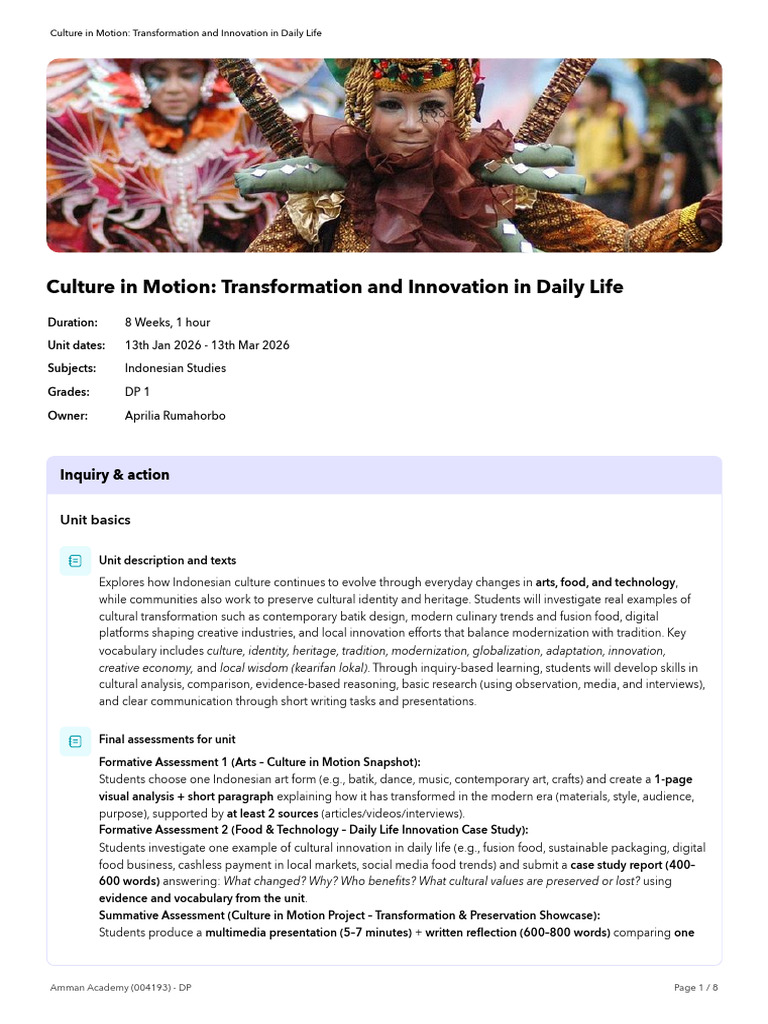 Culture in Motion Transformation and Innovation in Daily Life | PDF ...