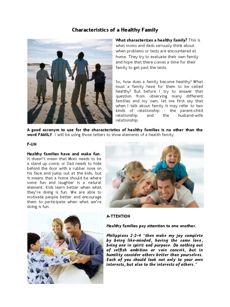Characteristics of A Healthy Family | Download Free PDF | Family ...