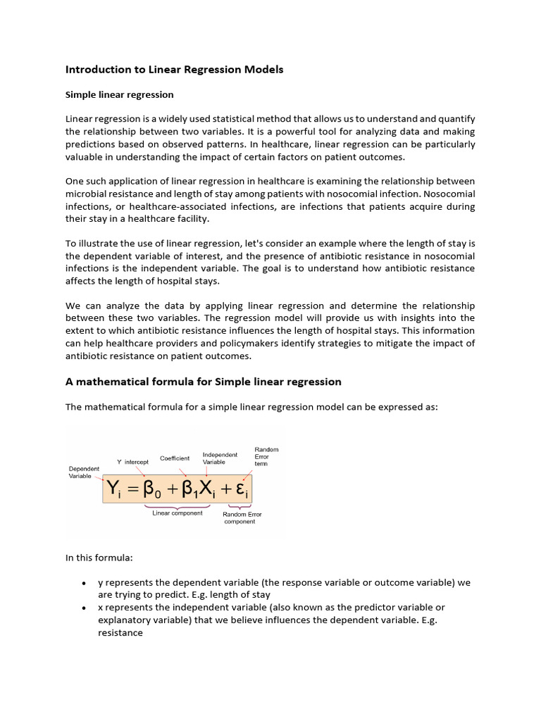 Linear Regression in Healthcare Analysis | PDF | Linear Regression ...