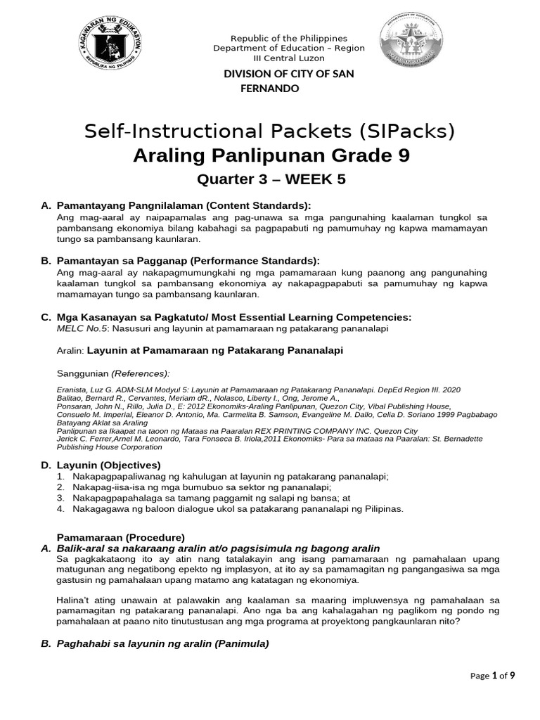 Ap9 q3 Week-5 Model-Dlp | PDF