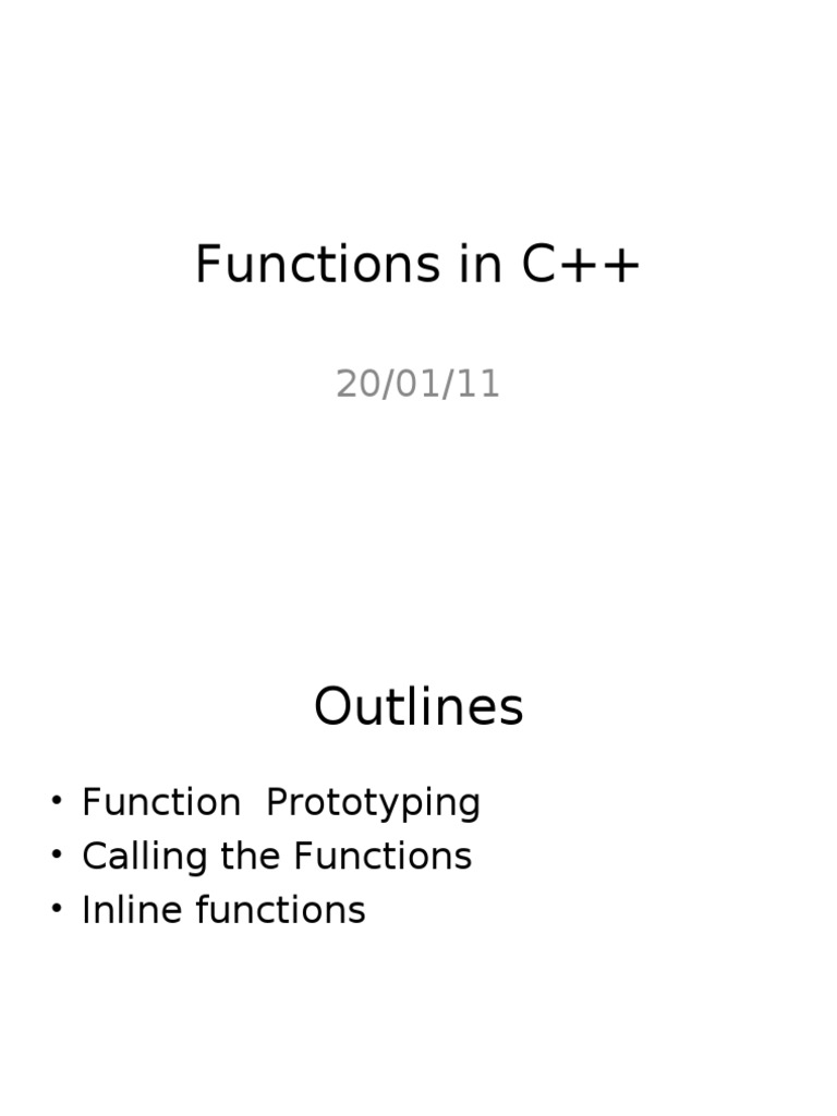 Functions In C Pdf Subroutine Parameter Computer Programming 4864
