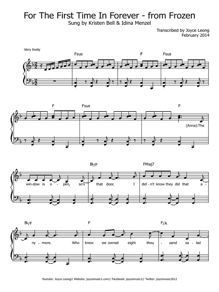 Frozen Song Lyrics: For The First Time | PDF | American Songs | Song Forms