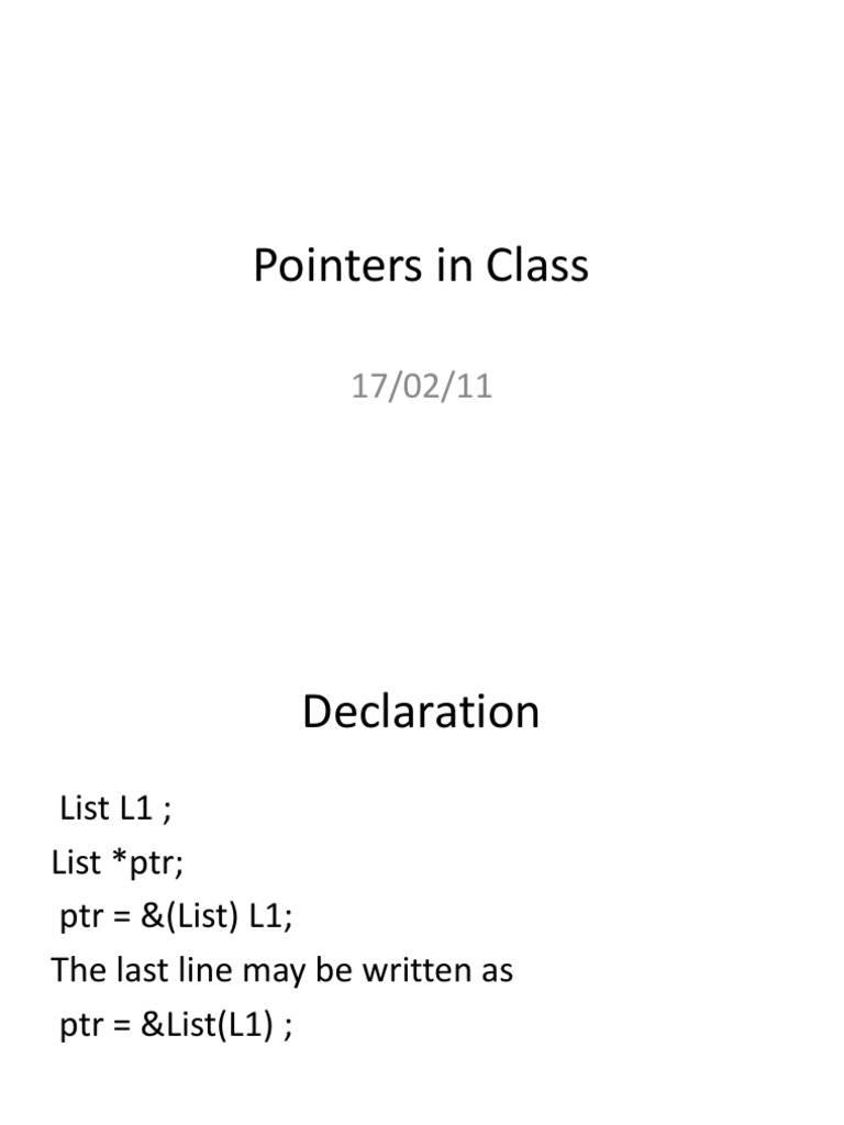 Pointers and Classes in C++ | PDF | Pointer (Computer Programming ...
