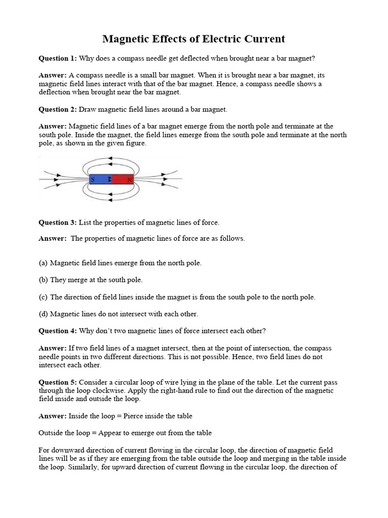 13.magnetic Effects of Electric Current | PDF | Electromagnetic ...