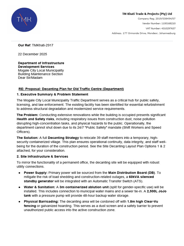 Decanting Plan for Traffic Centre Refurbishment | PDF | Virtual Private ...