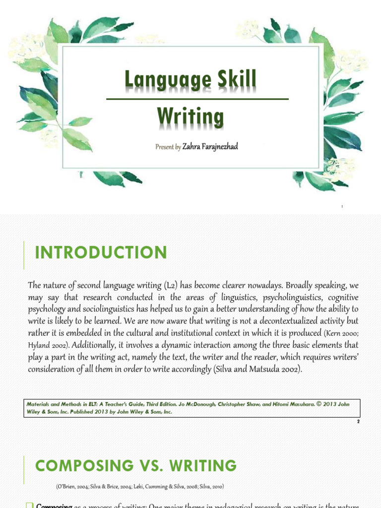 Understanding L2 Writing Skills and Pedagogy | PDF | Writing | English ...