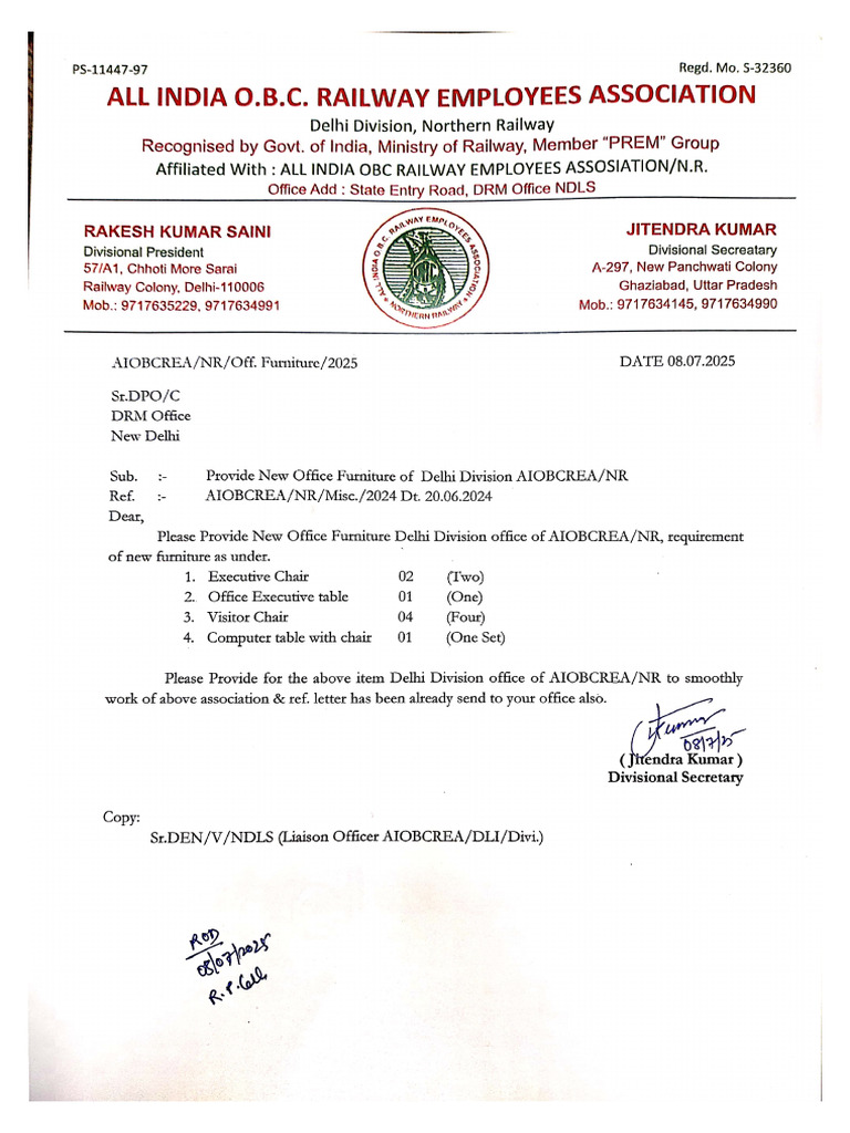 OBC Furniture Letter | PDF