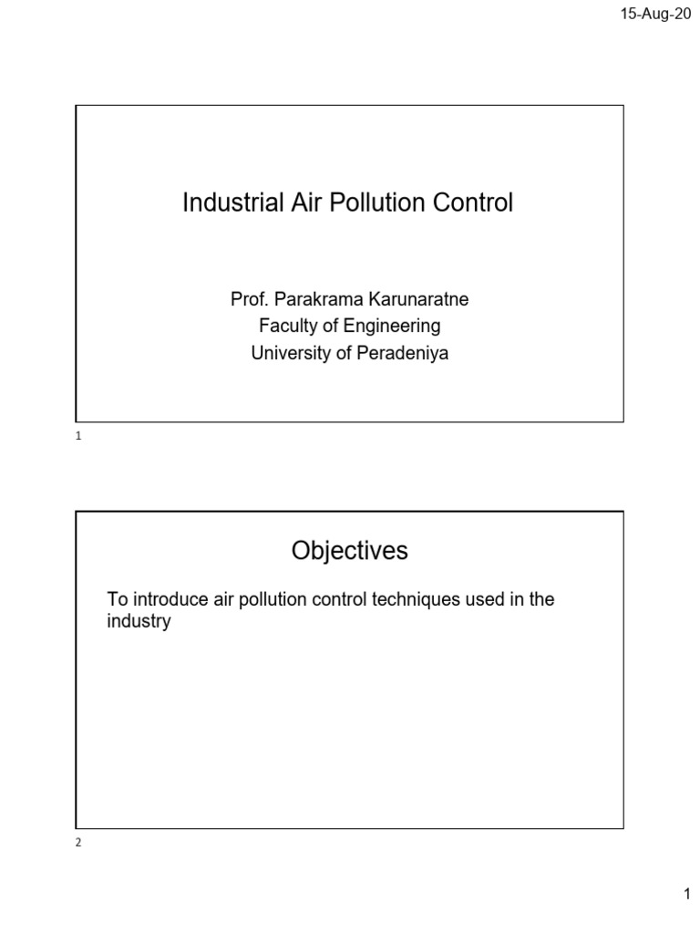 Industrial Air Pollution Control Techniques | PDF | Air Pollution ...