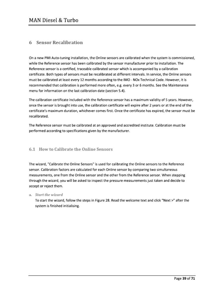 PMI Sensor Recalibration Procedure | PDF