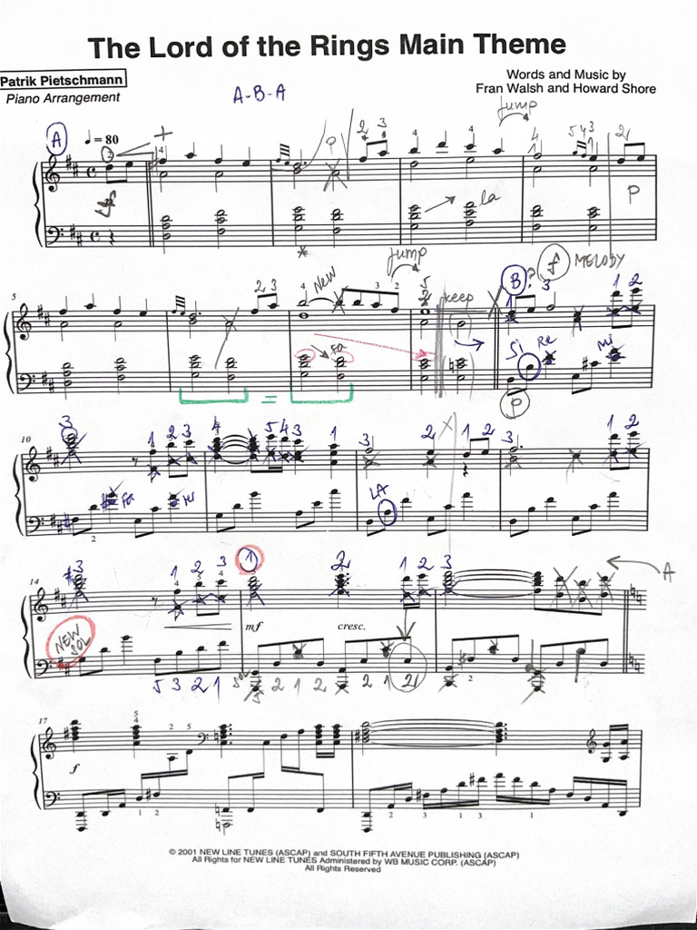Main Theme Lord of The Rings | PDF