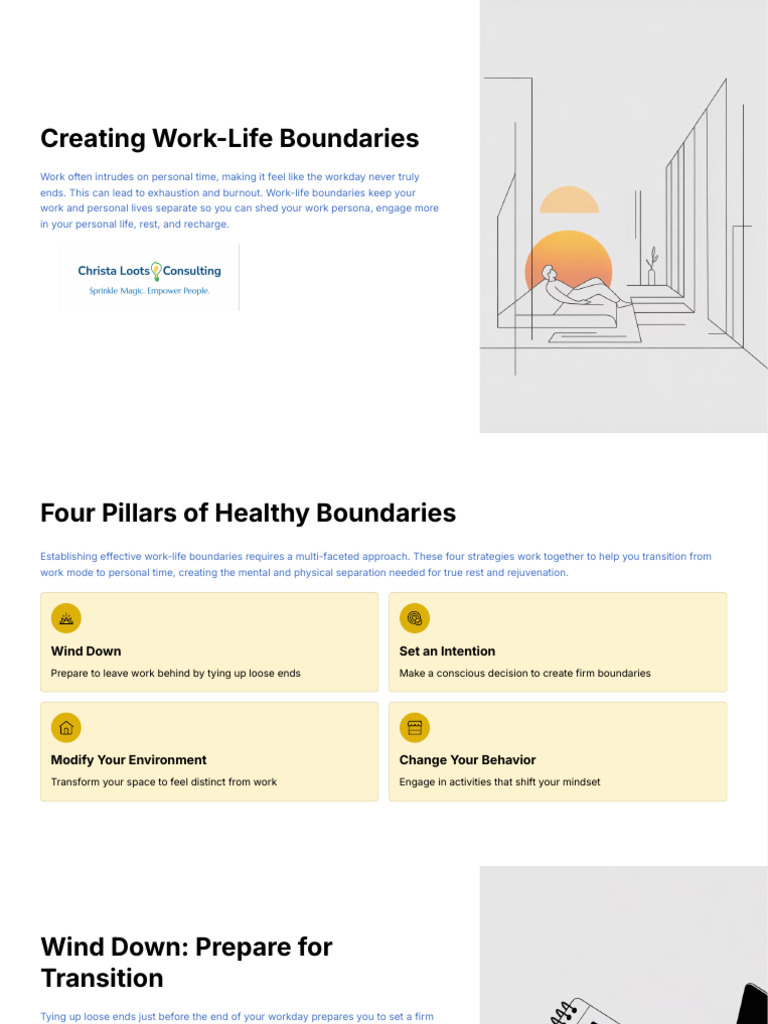Work-Life Boundary Strategies for Wellbeing | PDF | Thought ...