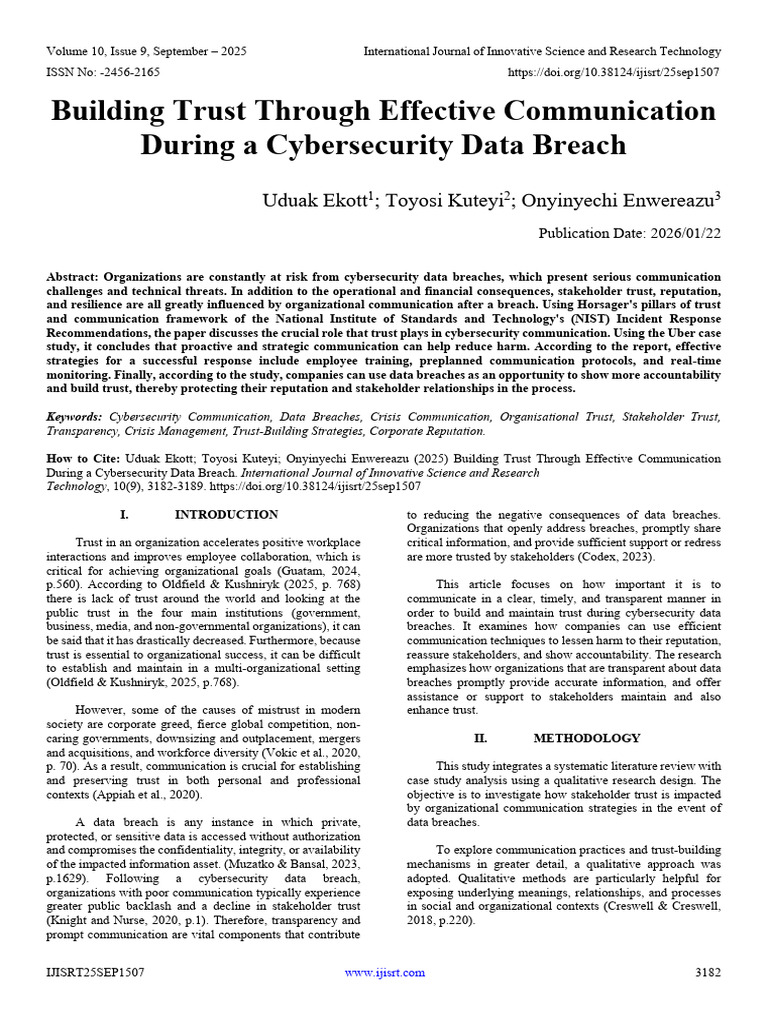 Building Trust Through Effective Communication During A Cybersecurity ...