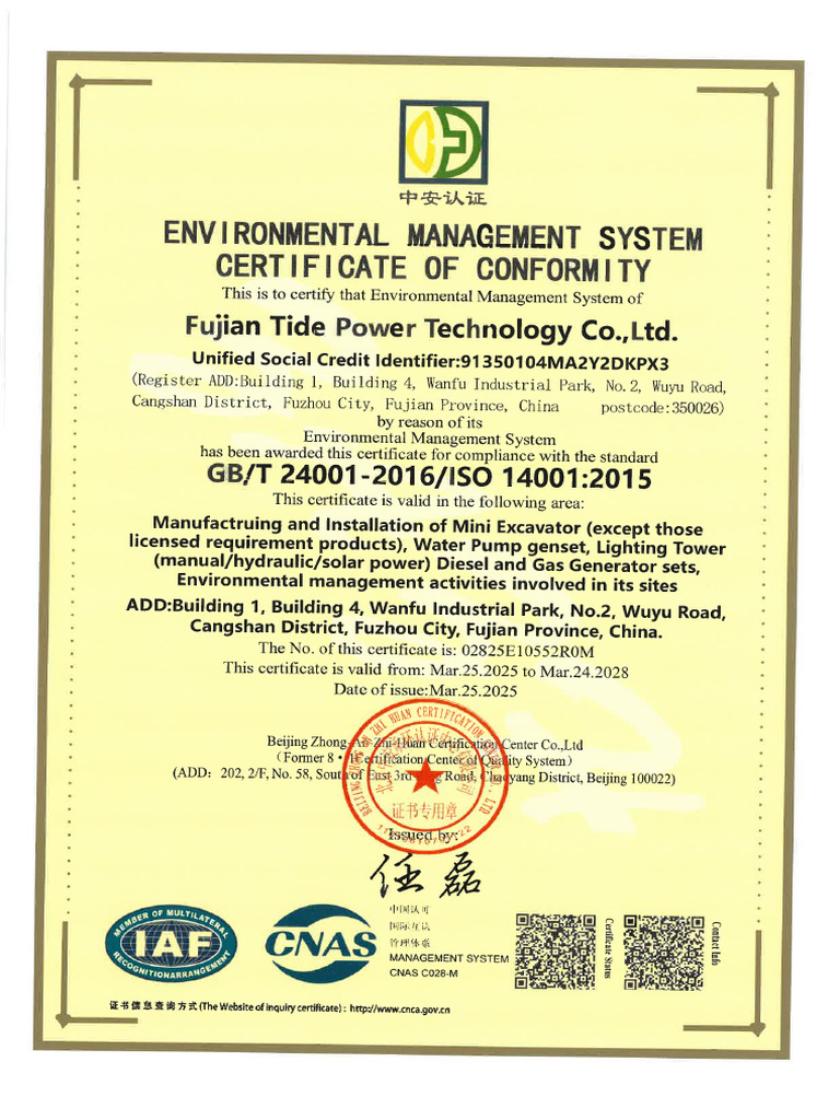 ISO 14001 Valid Till Mar 2028 | PDF